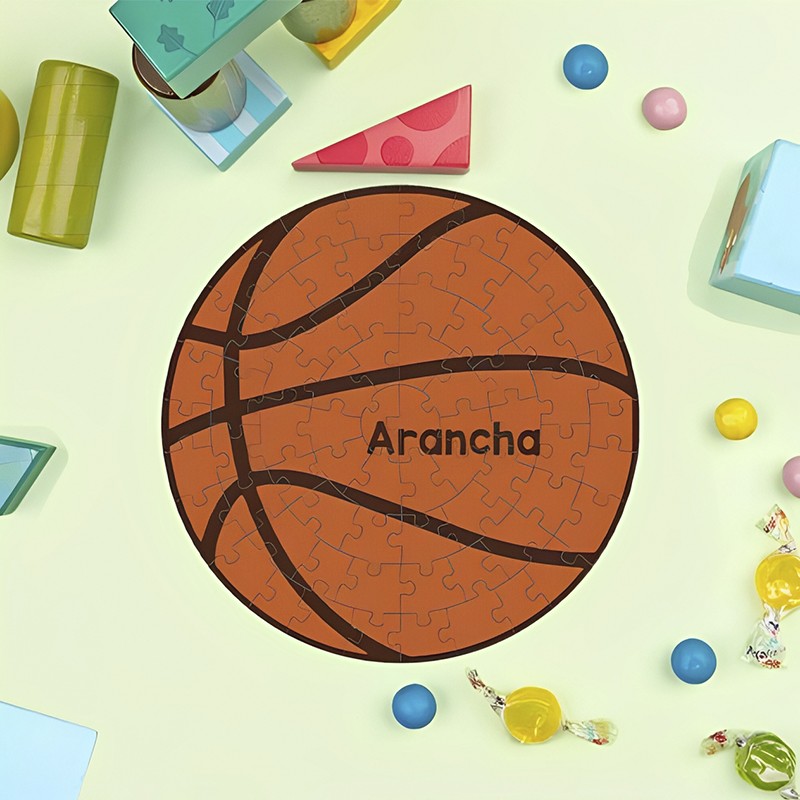 Puzzle redondo Balón Baloncesto personalizado.